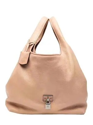 Loewe Loewe Pre-Owned Calfskin Calle Lock Shoulder Bag Brown