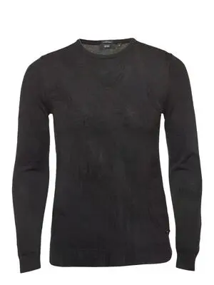 BOSS Paisley-pattern Virgin Wool Blend Sweater - Black