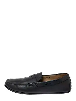 TOD'S Textured Leather Loafers - Black