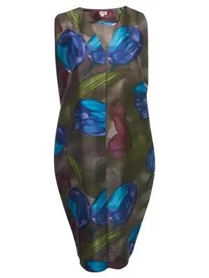 Kenzo Tulip-print Mini Dress - Brown