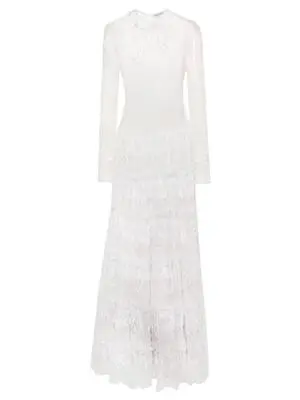 A.N.G.E.L.O. VINTAGE CULT 1970s Embroidered-mesh Maxi Dress - Neutrals