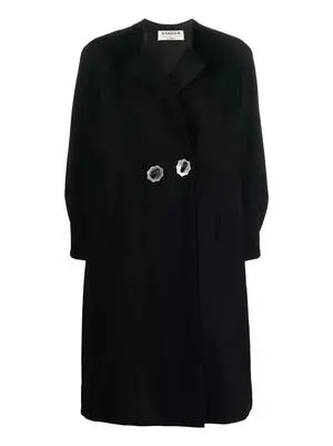 A.N.G.E.L.O. VINTAGE CULT 1940s Notch Lapels Double-breasted Coat - Black