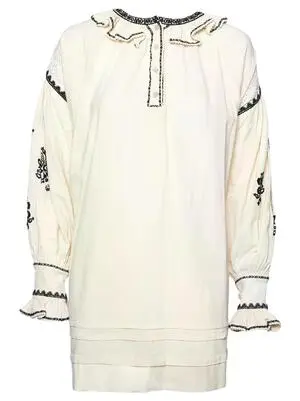 MARANT ETOILE Ruby Embroidered Mini Dress - Neutrals