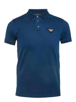Emporio Armani Logo-patch Polo Shirt - Blue