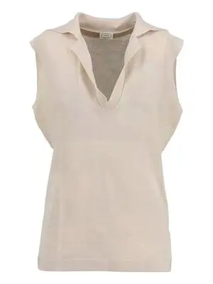 Agnona Knitted Sleeveless Top - Neutrals