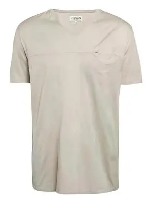 MAISON MARGIELA Chest-pocket V-neck T-shirt - Grey