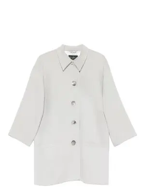 Versace 2000s Brushed-finish Coat - Grey