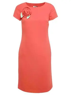 Moschino Floral-appliqué Midi Dress - Red