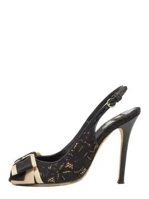 Dolce & Gabbana 120mm Lace Slingback Pumps - Black
