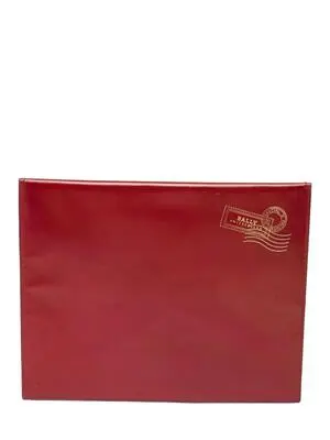 Bally Flap Leather Clutch - Red