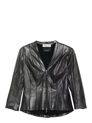A.N.G.E.L.O. VINTAGE CULT 2000s Panelled Leather Jacket - Grey