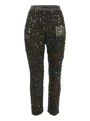 Dolce & Gabbana Sequinned Cropped Trousers - Black