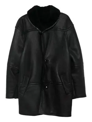 A.N.G.E.L.O. VINTAGE CULT 1980s Shearling-collar Coat - Black