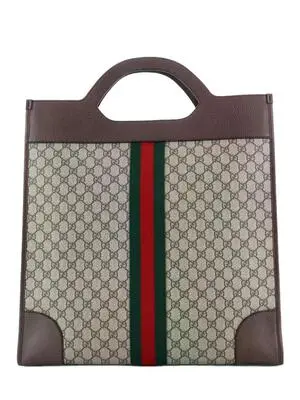 Gucci Ophidia Cut Out Handle Gg Coated Canvas Large Tote Bag - Neutrals