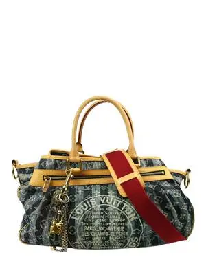 LOUIS VUITTON 2006 Cabas Raye GM Tote Bag Blue