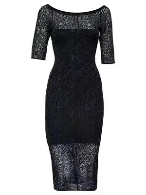 Alexandre Vauthier Semi-sheer Midi Dress - Black