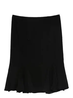 John Galliano Flared Skirt With Silk Hem - Black