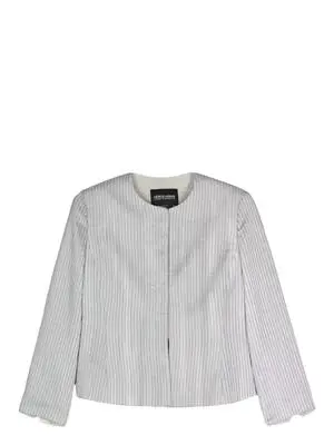 Giorgio Armani 1990s Embossed-finish Jacket - Grey