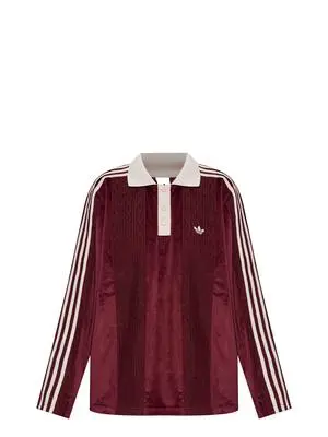 ADIDAS ORIGINALS Polo Shirt With Combined Fabrics - Burgundy