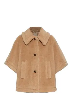 Max Mara Alpaca, Wool, And Silk Poncho - Beige