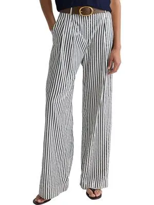 TWP Sulli Stripe Sequin Trousers - Indigo / White