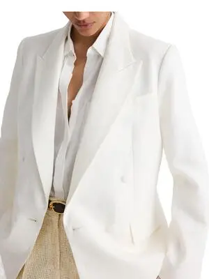 TWP Harper Double-breasted Linen Blazer - Ivoire