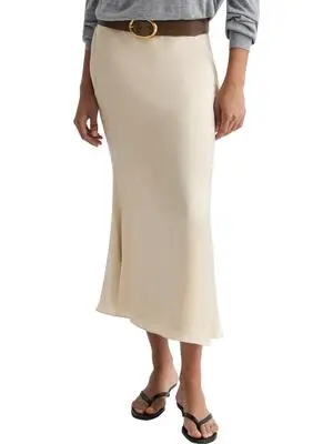 TWP At Last Midi Skirt In Viscose Satin - Parchment