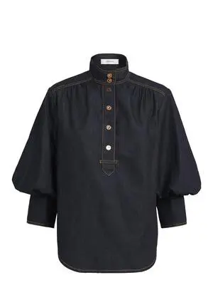Zimmermann Denim Billow Shirt - Navy