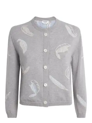 Thom Browne Cashmere Intarsia Cardigan - Grey