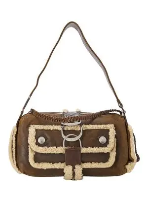 Dior Shearling "remove Before Flight" Shoulder Bag - Brown