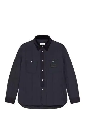 Givenchy Couture Seam Quilted Overshirt Paris Patch - Navy