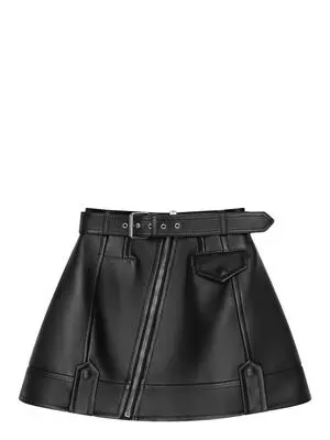 Givenchy Mini Biker Skirt In Nappa Leather - Black