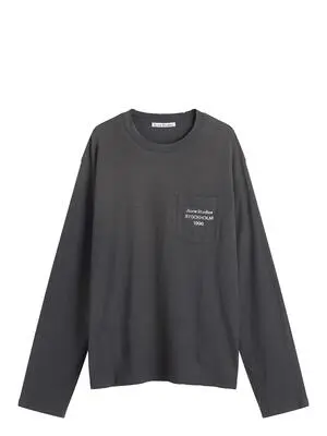 Acne Studios Long Sleeve 1996 Logo Pocket T-shirt - Faded Black