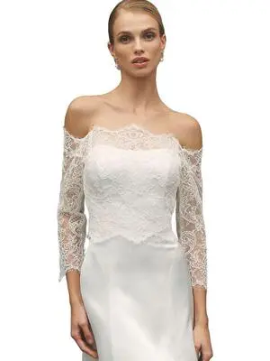 Watters Venna Lace Topper - Ivory