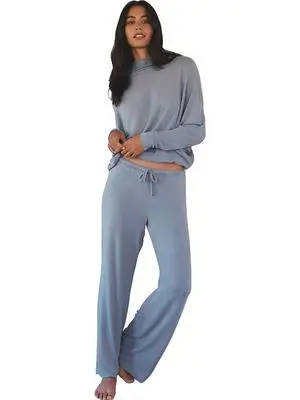 Eberjey Cozy Time Straight-leg Sweatpants - Blue Green
