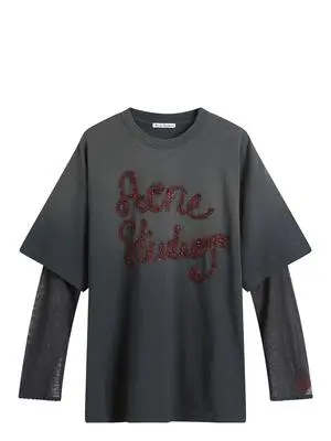 Acne Studios Edra Double Tinsel T-shirt - Anthracite Grey