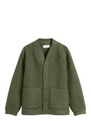 Universal Works Wool Fleece Advance Cardigan - Olive