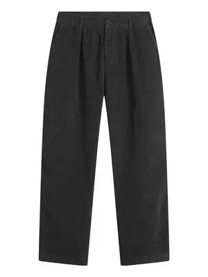 Universal Works Cat Cord Pleated Track Pant - Black