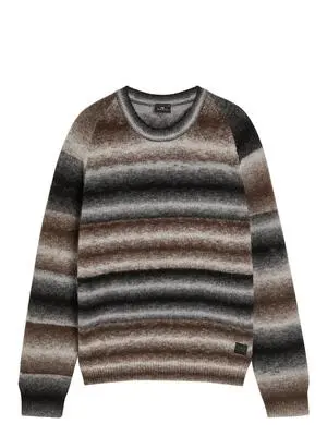 Paul Smith Striped Merino Wool-blend Jumper - Black