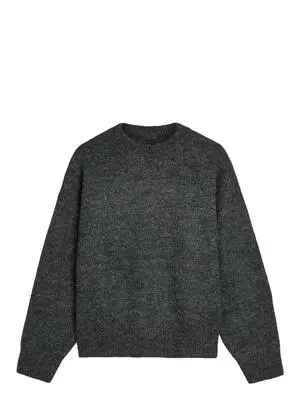 MKI MIYUKI ZOKU Logo-embroidered Brushed Knit Jumper - Charcoal