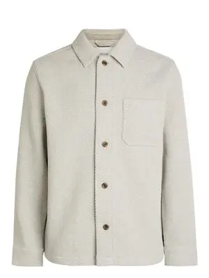LES DEUX Hamilton Textured Twill Overshirt - Light Grey