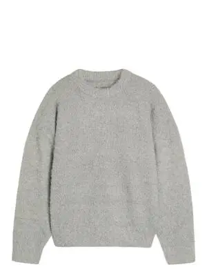 MKI MIYUKI ZOKU Logo-embroidered Brushed Knit Jumper - Grey