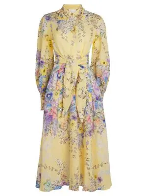 Camilla Linen Darling Buds Shirt Dress - Yellow