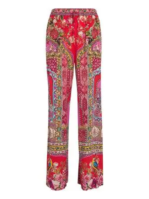 Camilla Silk Lounge Trousers - Red