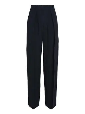 Victoria Beckham Eyelet Wide-leg Tailored Trousers - Navy