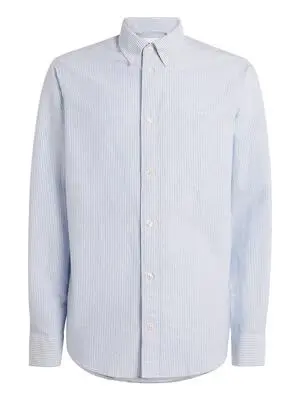 Nn07 Organic Cotton Stripe Oxford Shirt - Blue