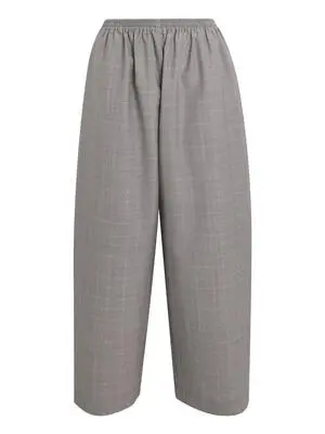 Eskandar Virgin Wool Check Japanese Trousers - Grey