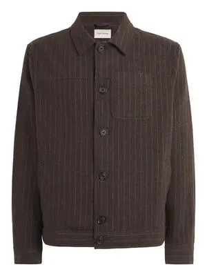 Oliver Spencer Wool-blend Stripe Overshirt - Brown