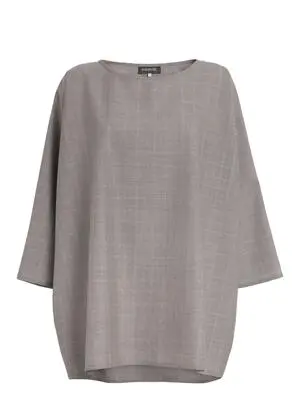 Eskandar Virgin Wool Boat-neck Blouse - Grey