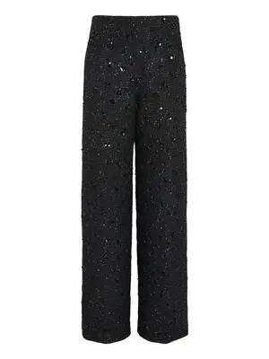 Sandro Embellished Tweed Trousers - Black